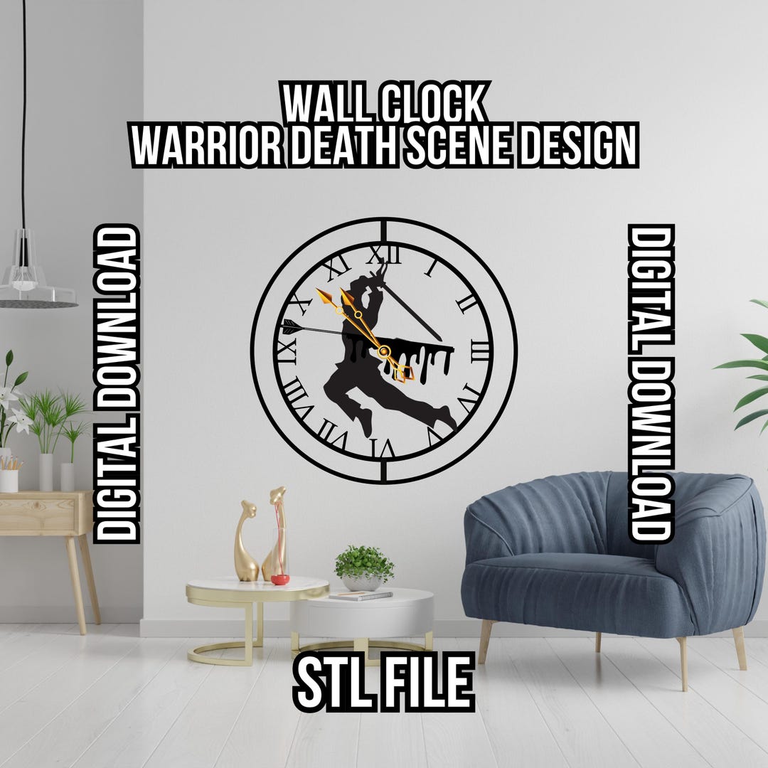 Spartan Warrior Wall Clock Design: 3D STL/SVG File (digital Download ...