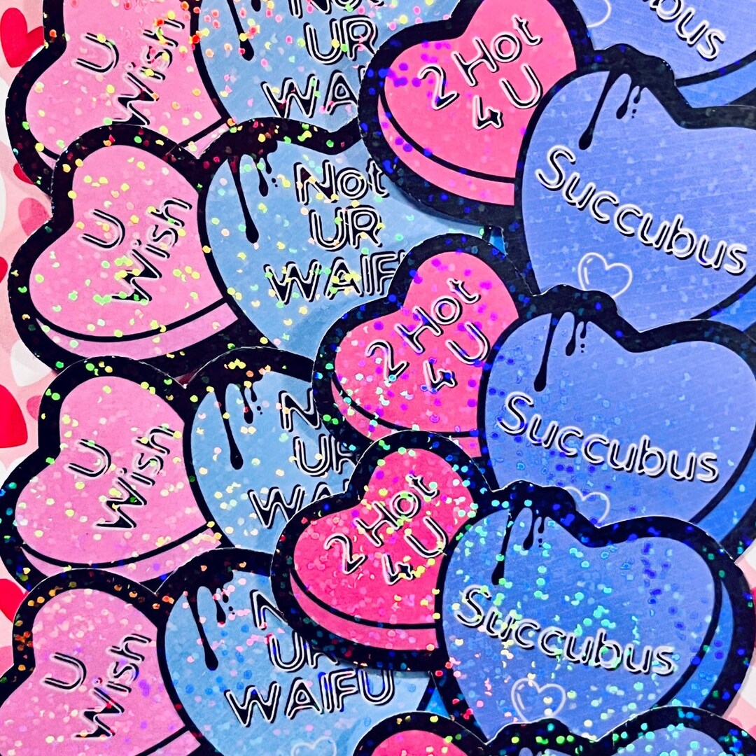 Handmade Pastel Kawaii Cute & Sassy Anime Conversation Candy Heart ...