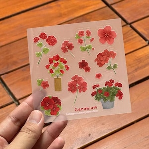 FLOWER Sticker | Decorative Transparent Sticker Sheet, Aesthetic ...