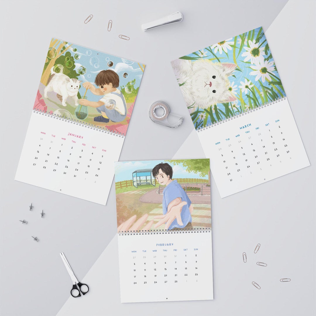 Whimsical Wall Calendar Illustrated Calendar 2025, Cute New Year Gifts ...
