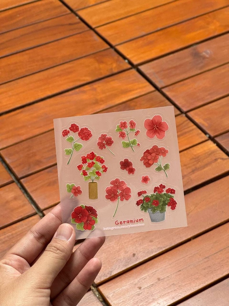 FLOWER Sticker | Decorative Transparent Sticker Sheet, Aesthetic ...