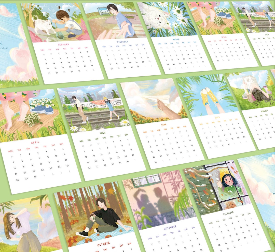 2025 Printable Illustrated Calendar Cute Calendar Template Cozy Wall ...