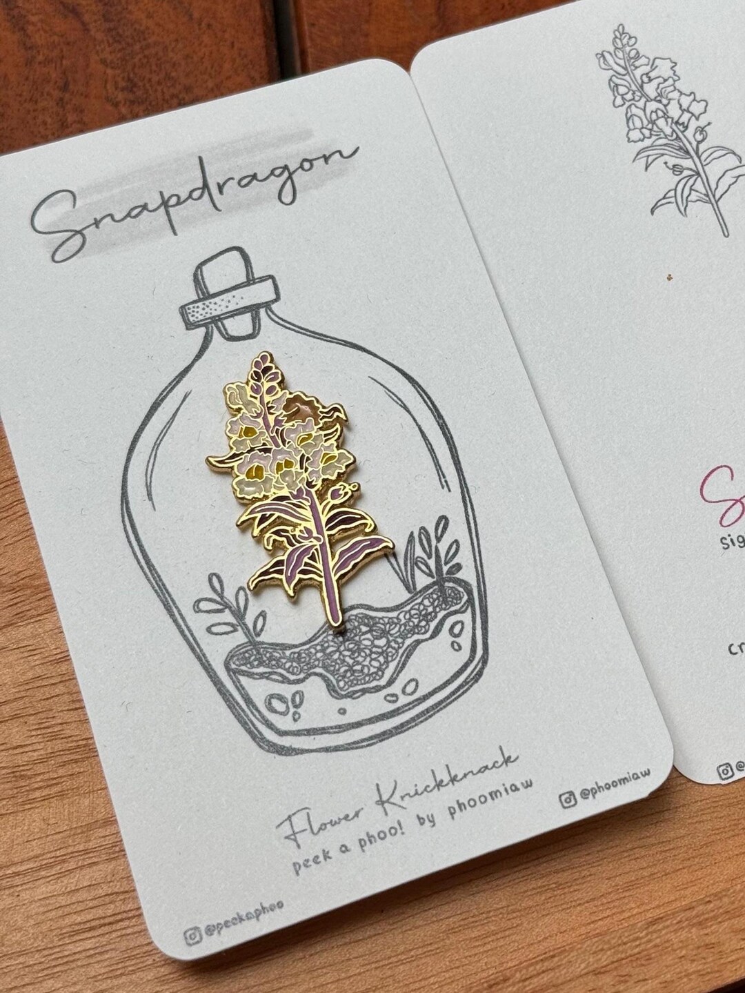 Snapdragon Flower Knickknack, Flower Enamel Pin, Cute Floral Button ...