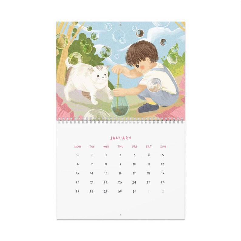 Whimsical Wall Calendar Illustrated Calendar 2025, Cute New Year Gifts ...