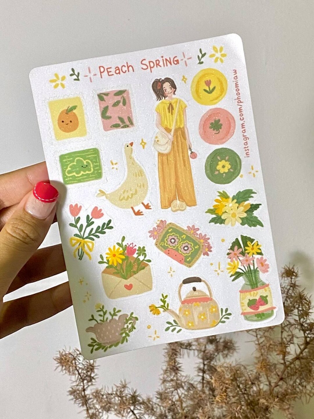 Whimsical Spring Sticker Color Palette of Season Sticker Sheet ...