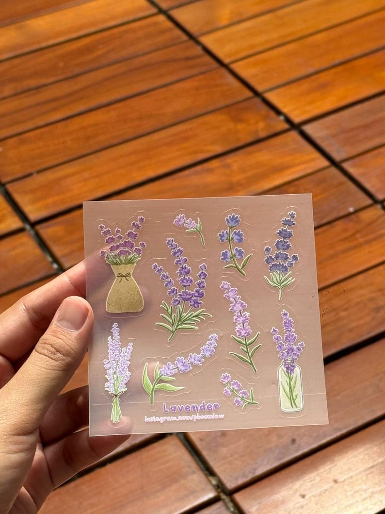 FLOWER Sticker | Decorative Transparent Sticker Sheet, Aesthetic ...