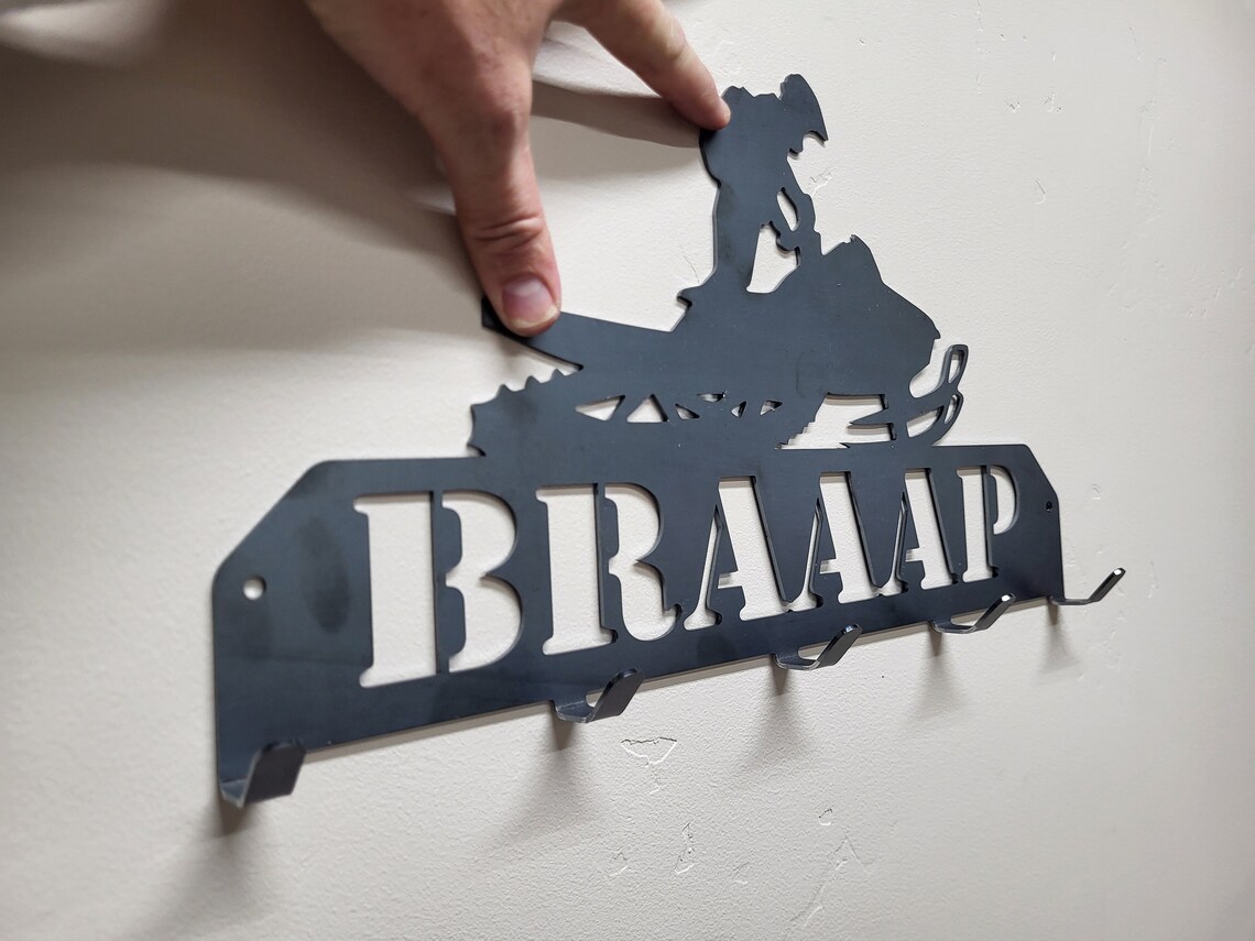 Metal Snowmobile Coat, Key, Hat Rack BRAAAP or Custom - Etsy