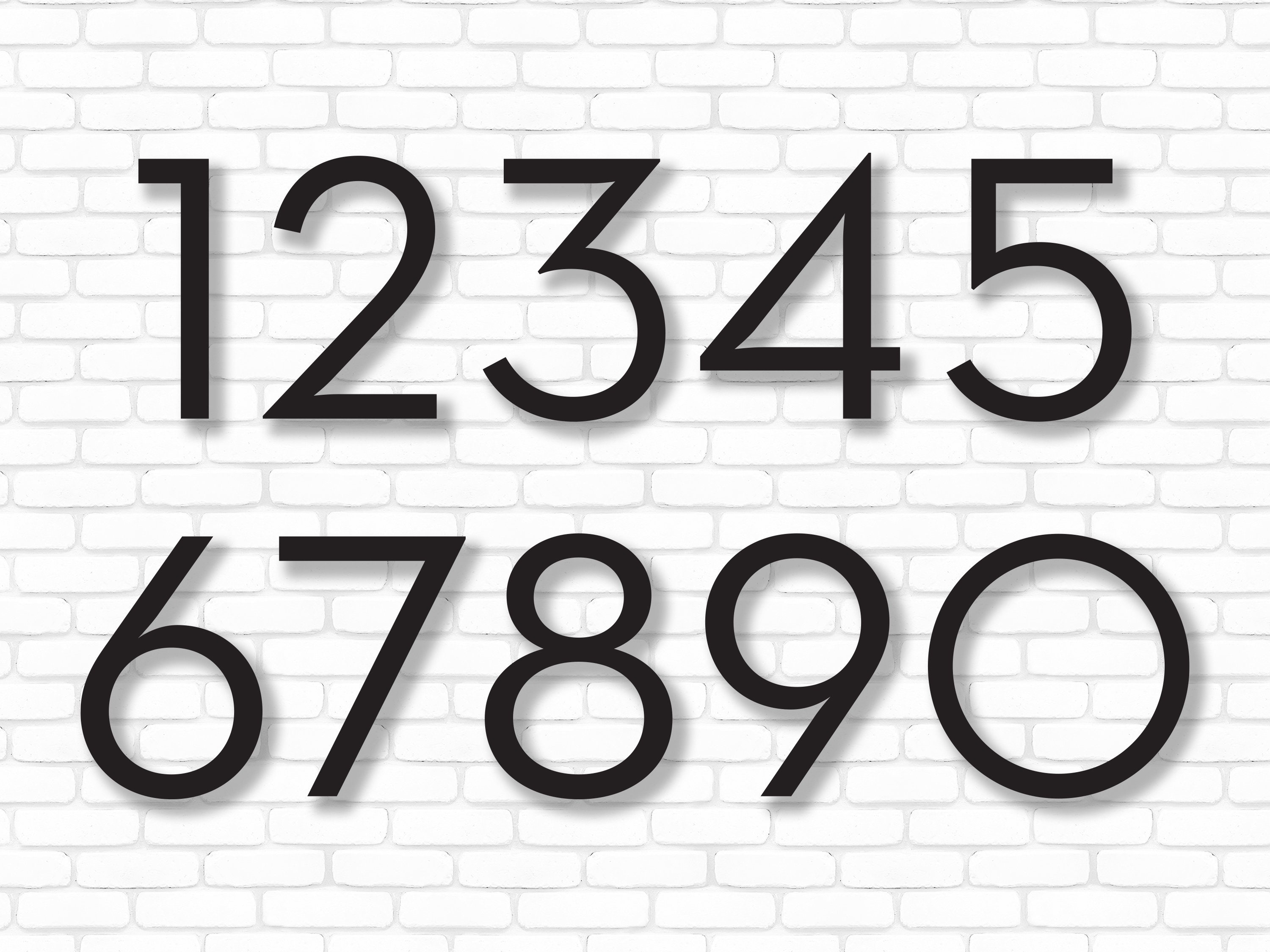 Large Modern House Numbers Address Numbers, Door Numbers, 12 Inch Metal ...