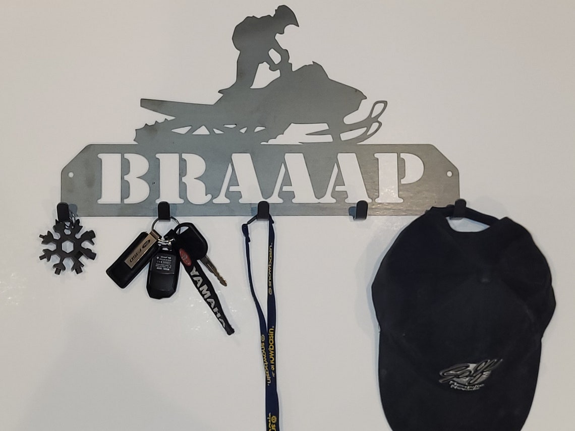 Metal Snowmobile Coat, Key, Hat Rack BRAAAP or Custom - Etsy