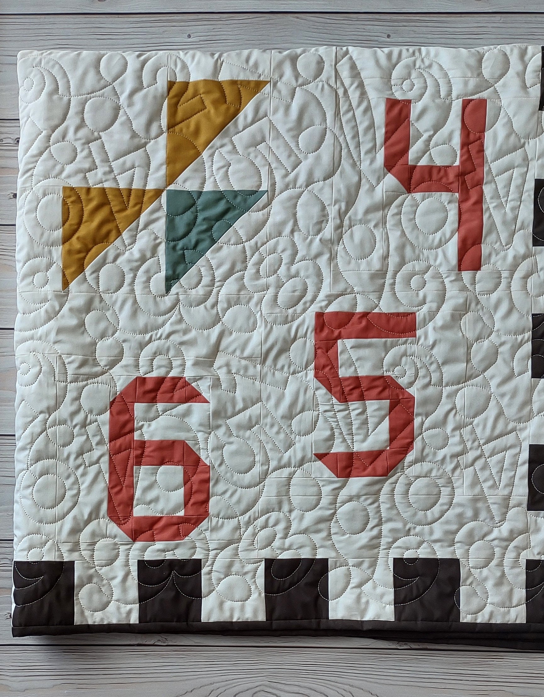 Monthly Milestone Quilt Baby's First Year Growth Quilt Numbers Blanket ...