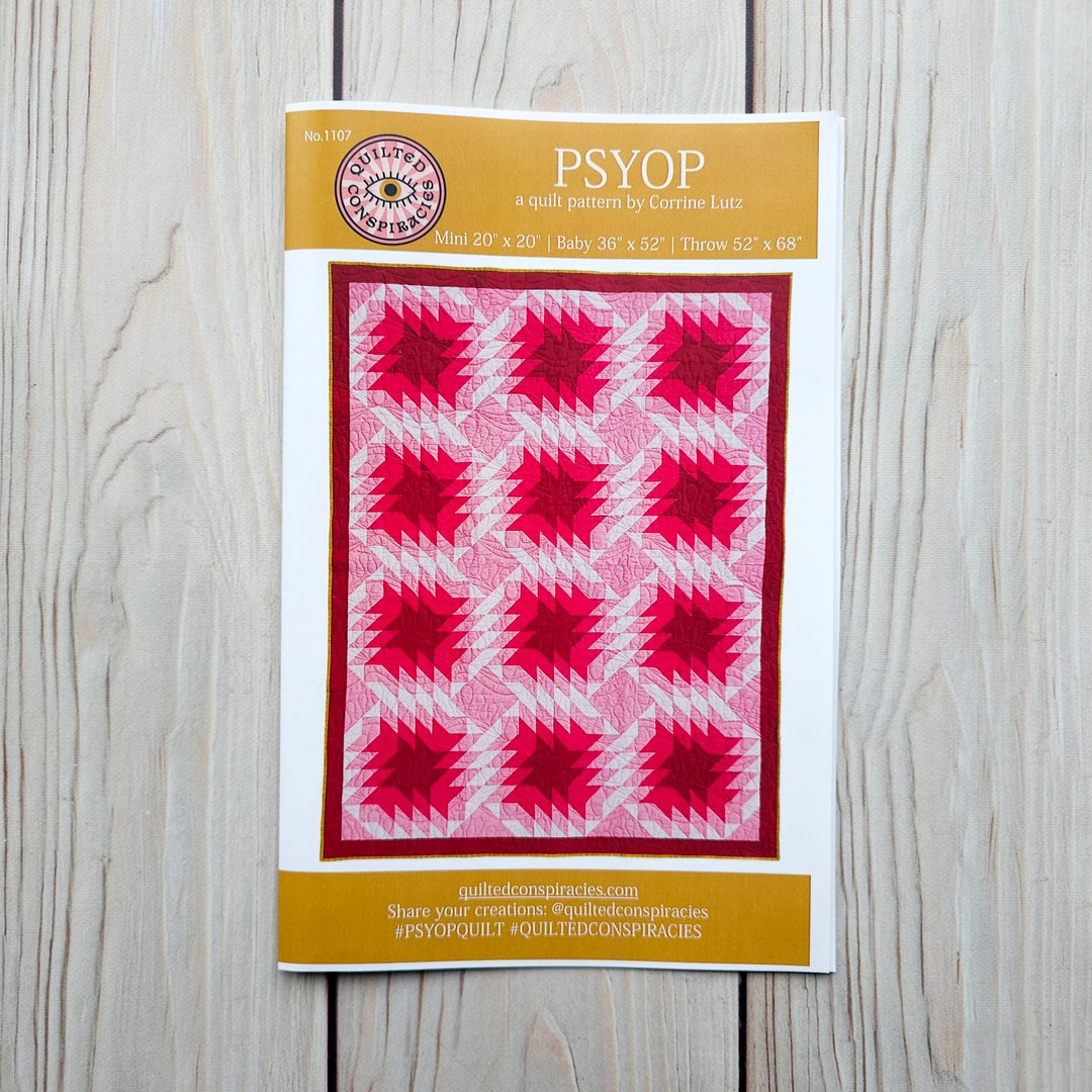 Psyop Quilt PAPER Pattern by Quilted Conspiracies | Physical Paper Pattern | Mini, Baby, Throw ...