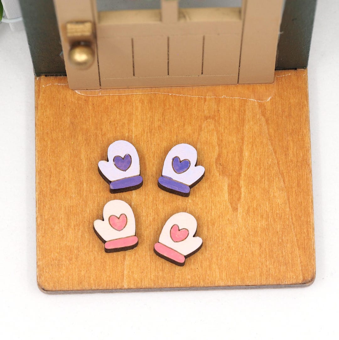 Winter Mittens Studs Laser SVG File cute Earrings Studs SVG Glowforge ...