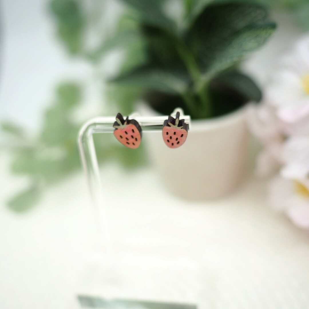 Quirky Design Strawberry Studs Laser SVG File | Mix & Match | Cute Dangle Earrings SVG ...