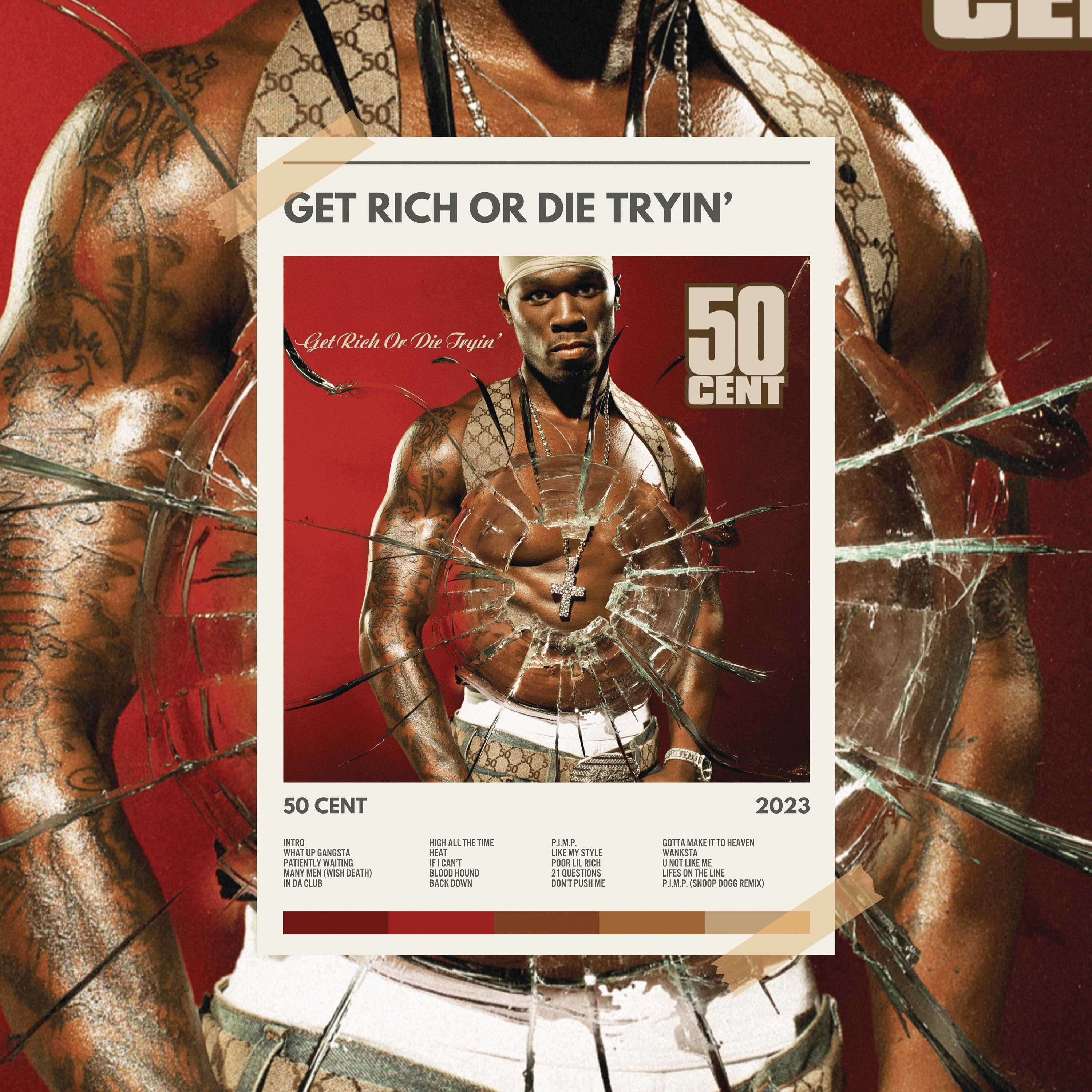 50 Cent - Get Rich Or Die Tryin - Album Poster sold by Emma Jones | SKU 114945237 | 55% OFF ...