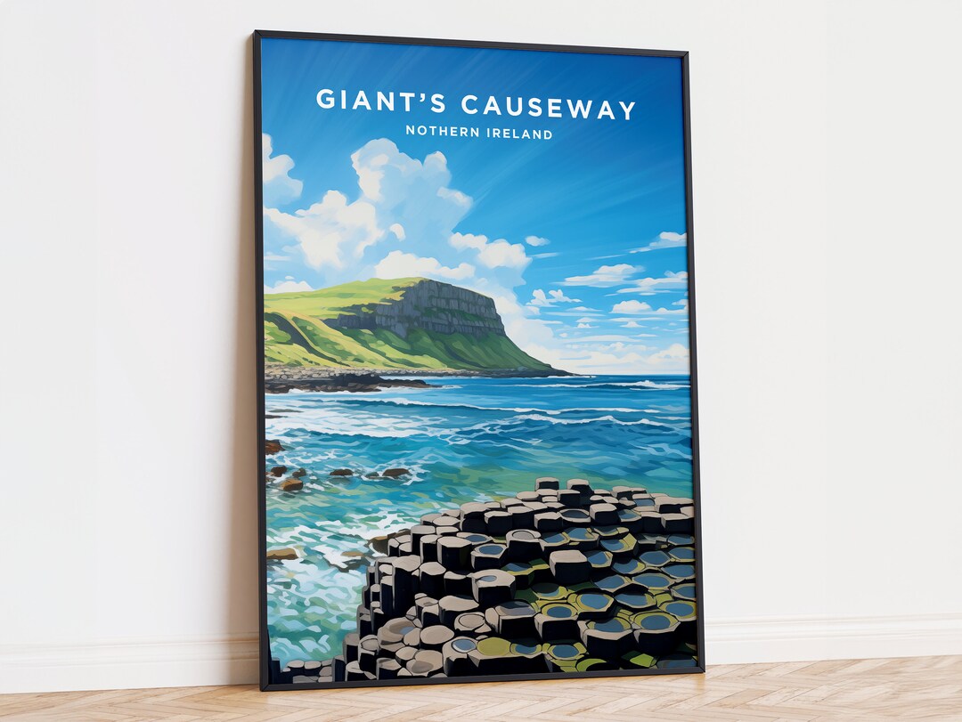 Giant's Causeway Travel Poster Northern Ireland Art Print - Etsy UK