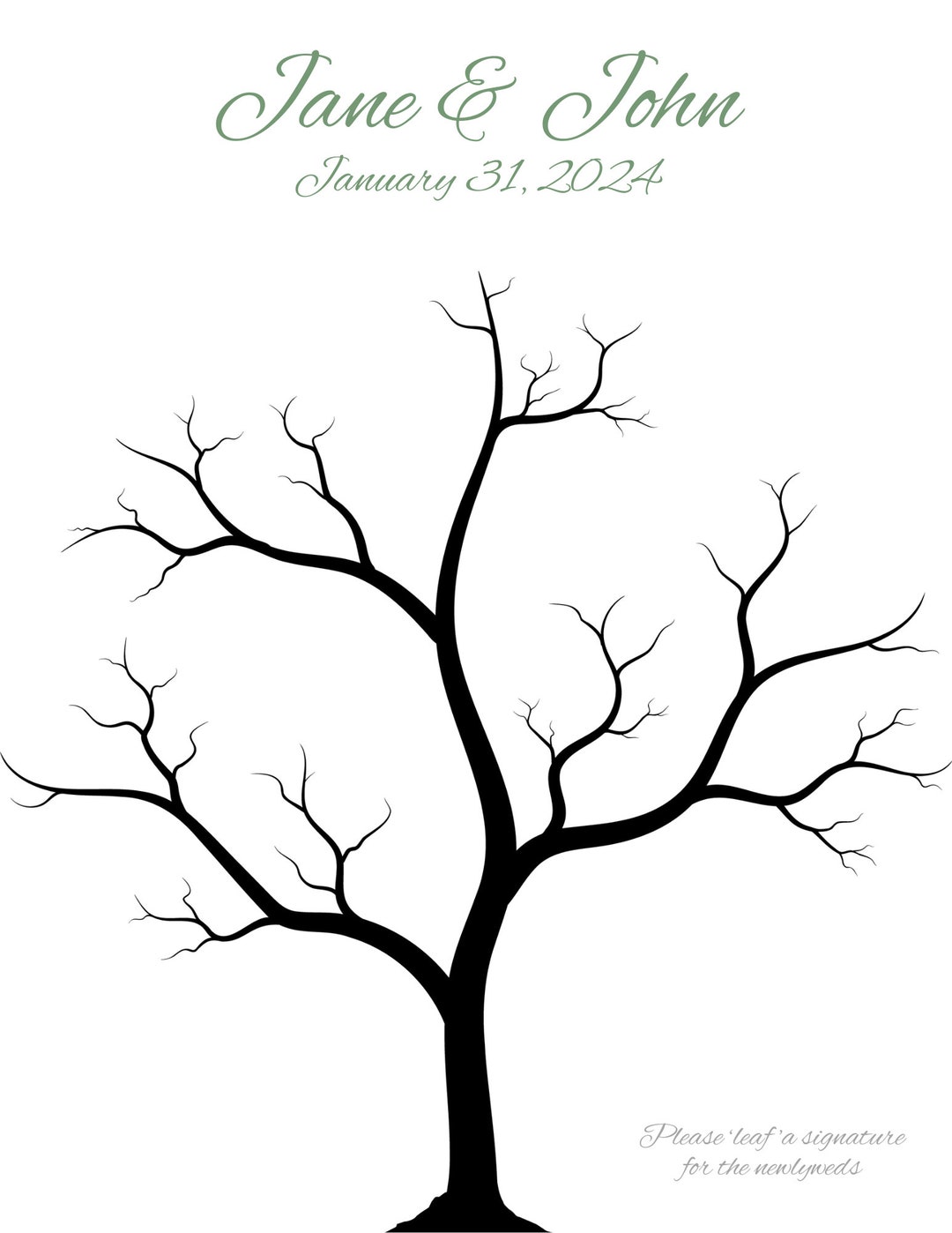 Personalized Wedding Guest Signing Tree - Etsy
