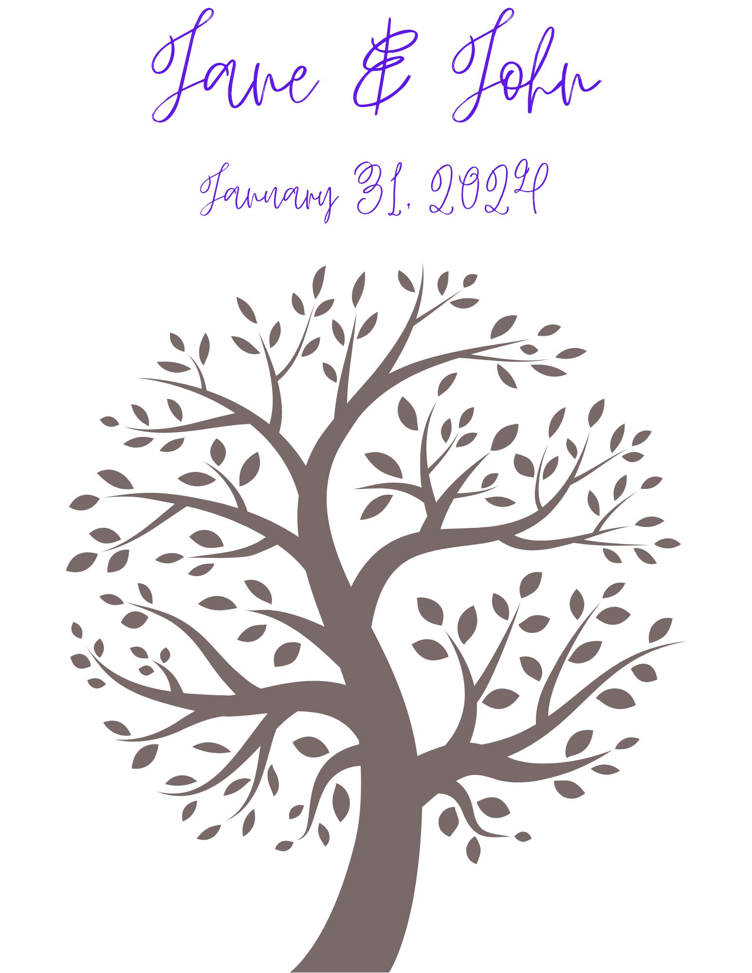 Personalized Wedding Guest Signing Tree - Etsy