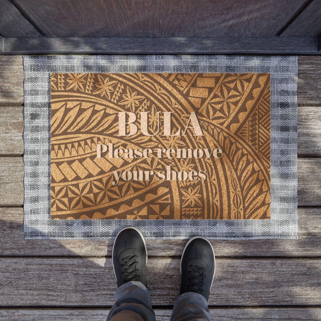 Bula Welcome Mat, Fijian Home Decor, Entryway Mat, Outdoor Rug, Gift ...