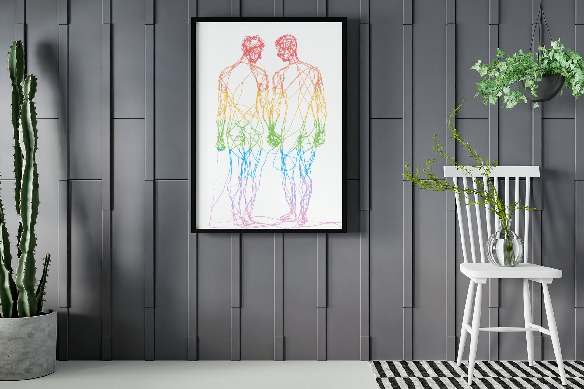 Unity in Diversity, Gay Pride, Expressionist Art, Vibrant Poster, Matte ...