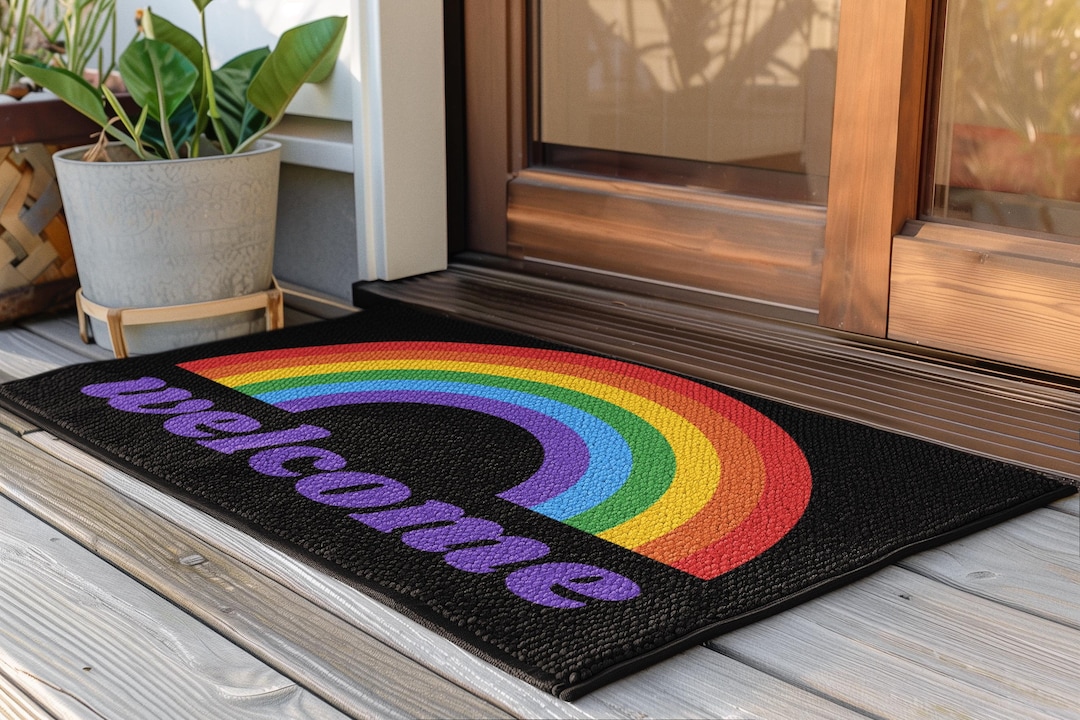 Doormat, LGBTQ Rainbow Welcome Mat, Pride Colors, LGBT Pride Doormat ...