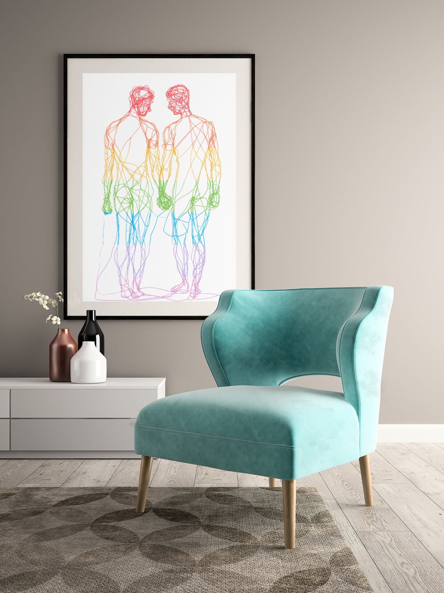 Unity in Diversity, Gay Pride, Expressionist Art, Vibrant Poster, Matte ...