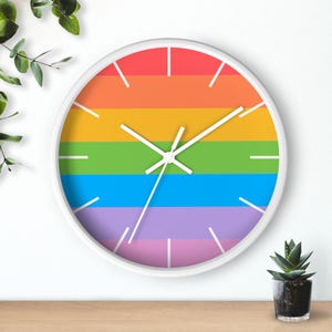 Rainbow Pride Wall Clock, LGBTQ Pride Clock, Gay Flag Decor, Pride Home ...