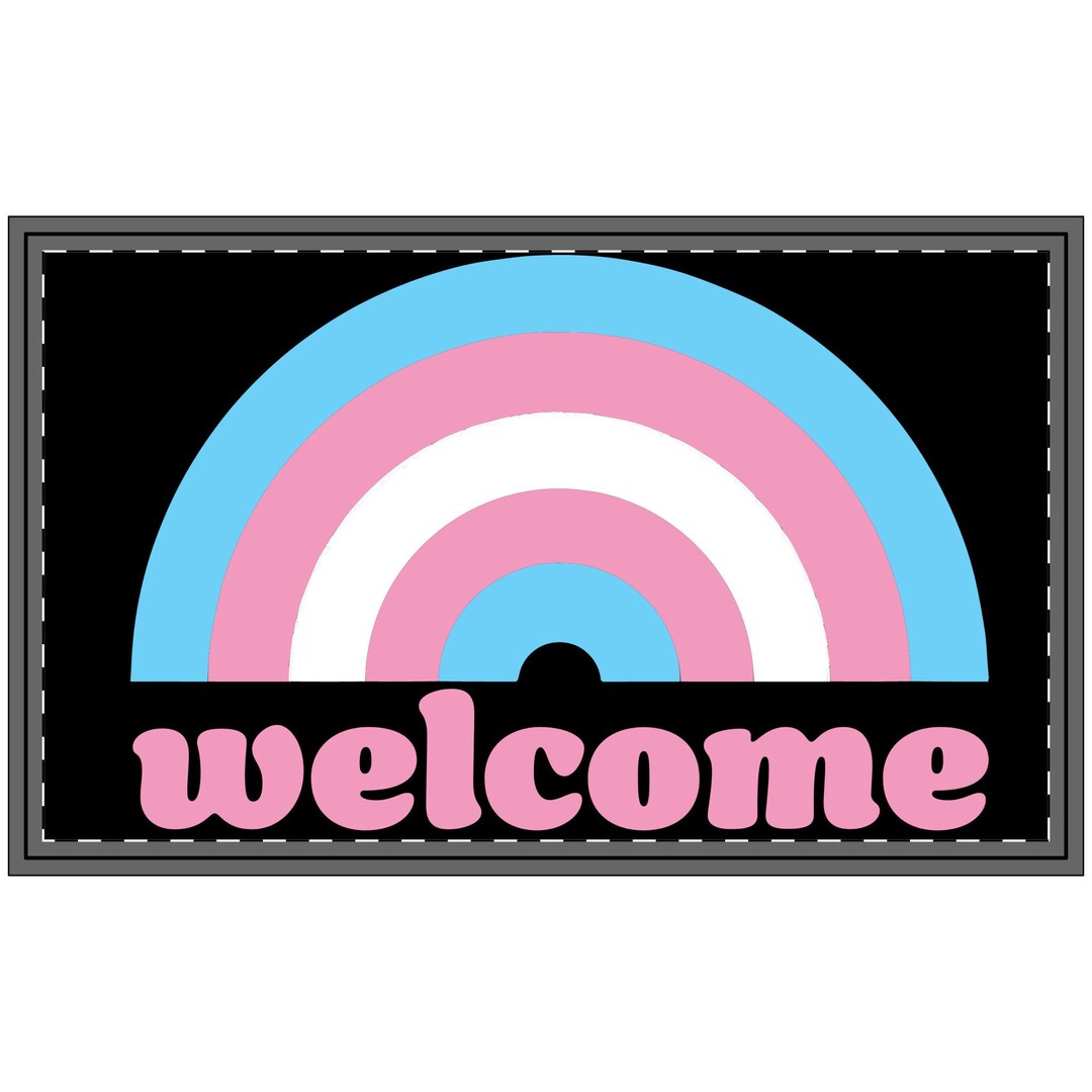 Transgender Welcome Doormat, Transgender Rainbow Welcome Mat, Pride ...