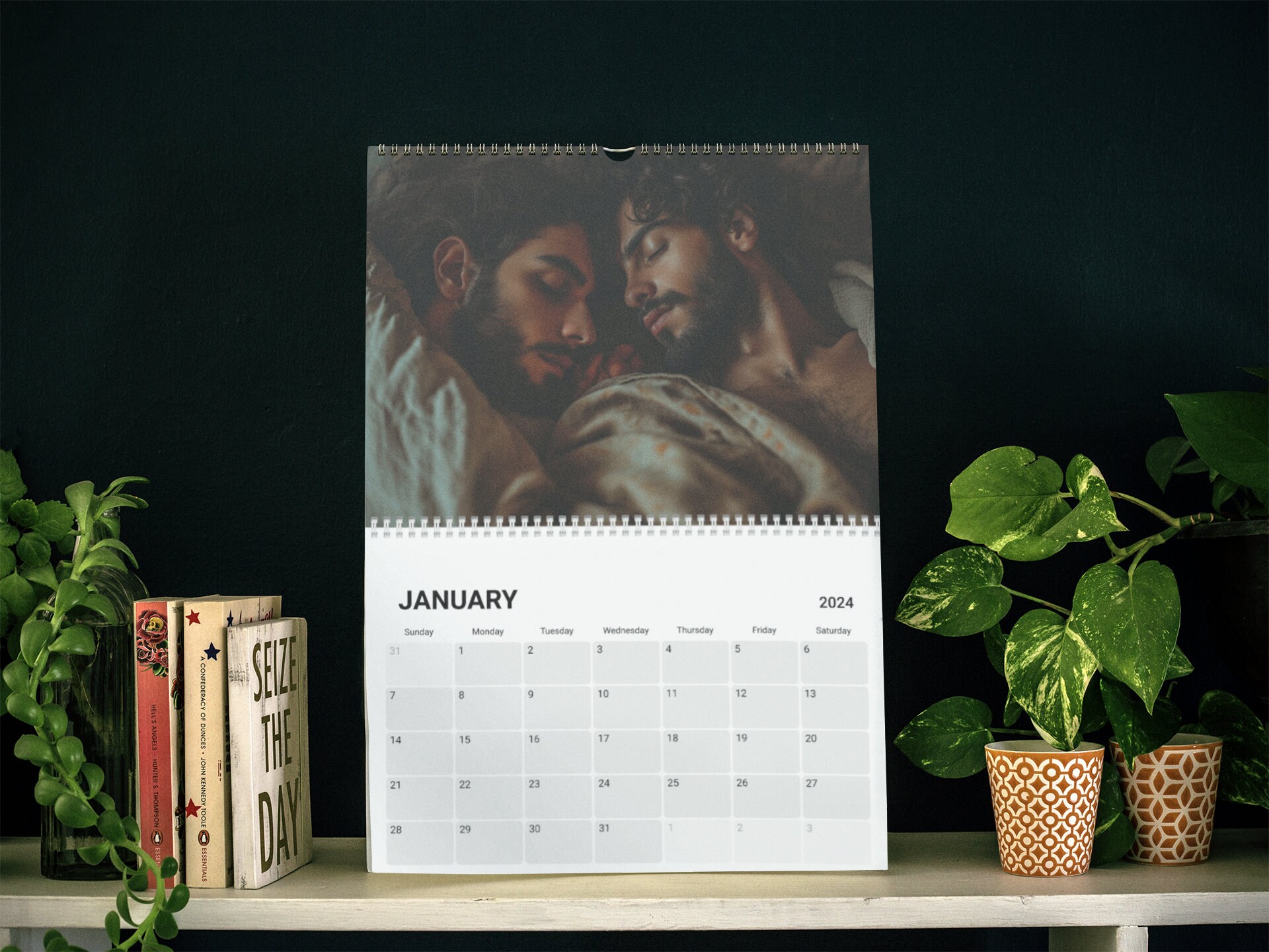 2024 Embraced Moments: Artistic Male Couples Calendar, Frontal Man ...