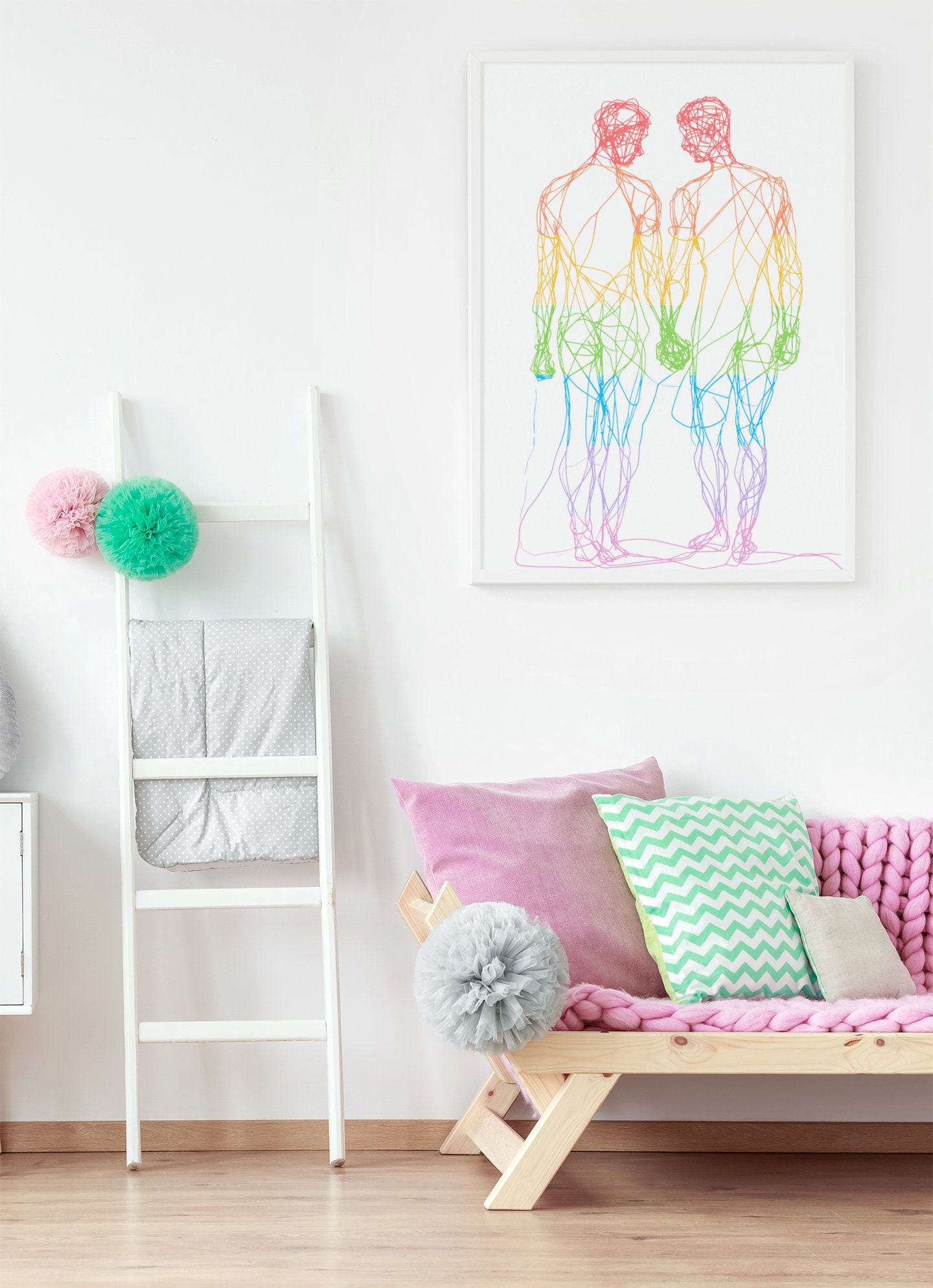 Unity in Diversity, Gay Pride, Expressionist Art, Vibrant Poster, Matte ...