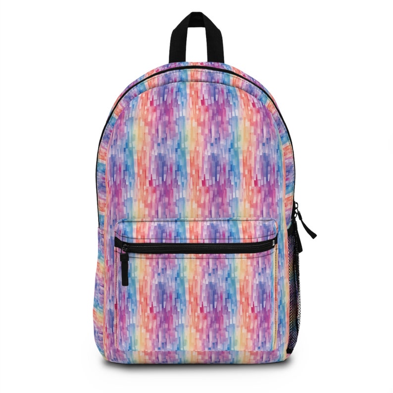 Pride Backpack, Rainbow Pixelated Mosaic, Pride Abstract Art Daypack ...