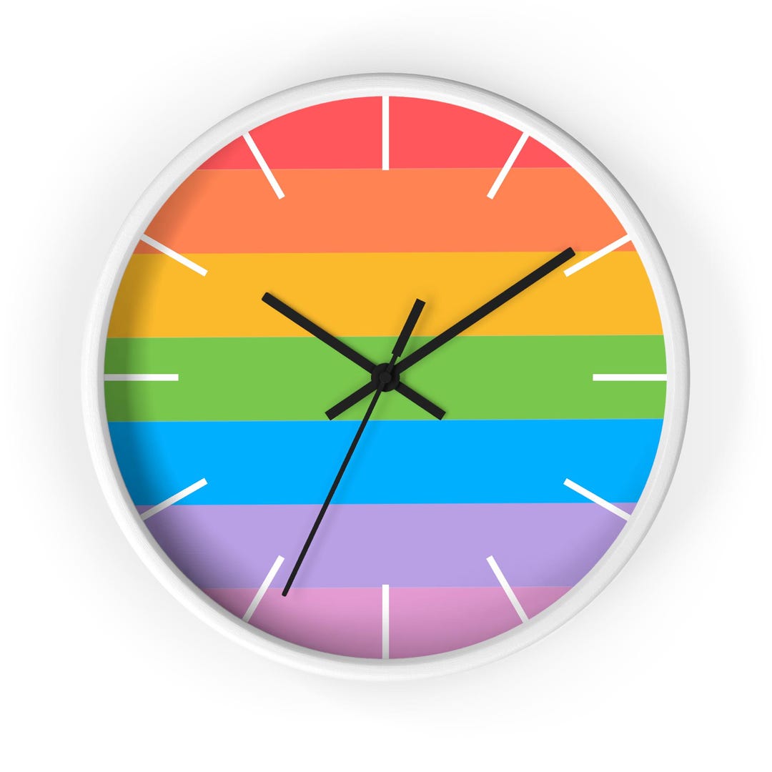 Rainbow Pride Wall Clock, LGBTQ Pride Clock, Gay Flag Decor, Pride Home ...