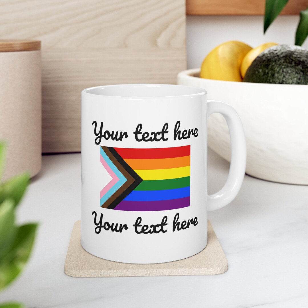 Custom New Pride Color Flag in Ceramic Coffee Mug, Gay Pride Flag Design, 11oz, Pride Mug, Gay ...