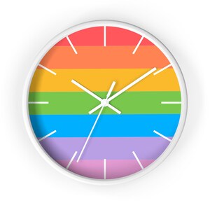 Rainbow Pride Wall Clock, LGBTQ Pride Clock, Gay Flag Decor, Pride Home ...