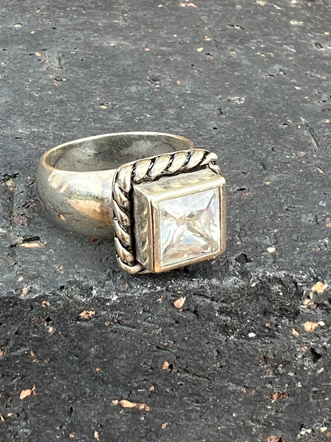 Silpada "elizabeth" Sterling Silver Square CZ Ring - Etsy