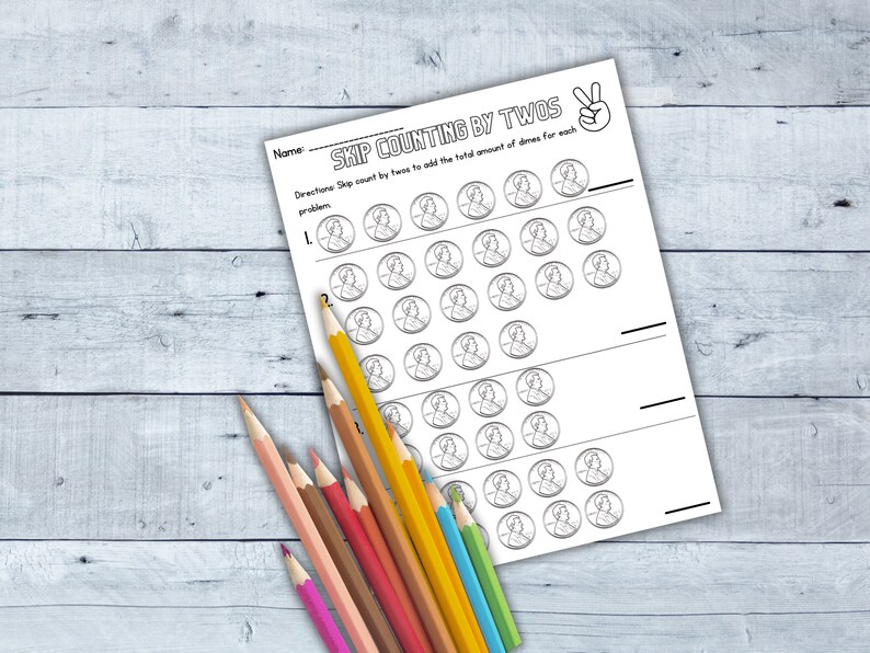 Skip Counting Coins Printable Worksheets, Counting Money Math Practice ...