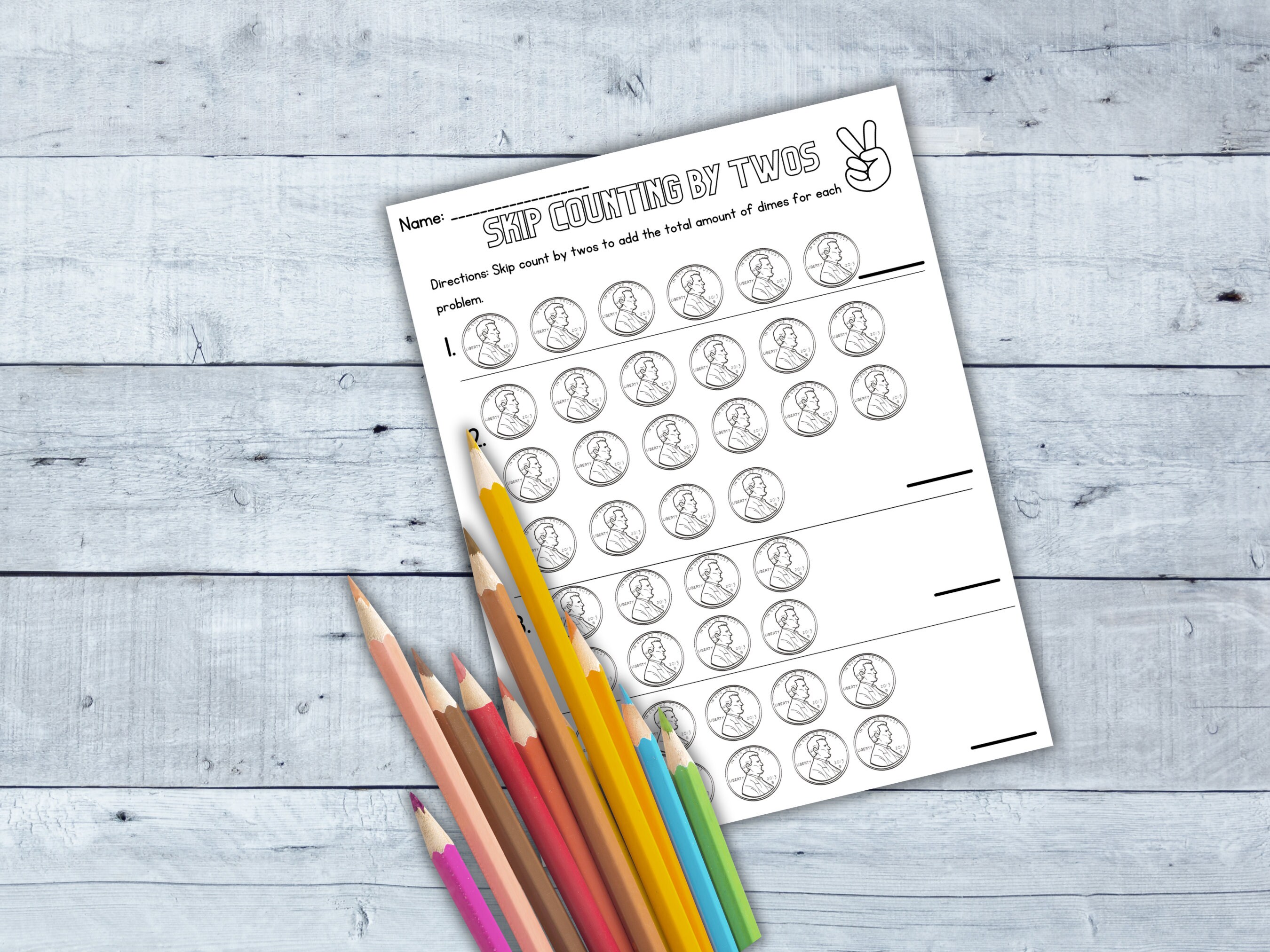 Skip Counting Coins Printable Worksheets, Counting Money Math Practice ...