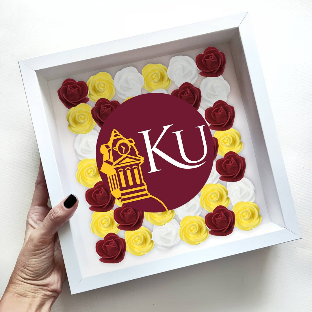 Custom High School Logo Graduation Rose Shadow Box, College Acceptance ...