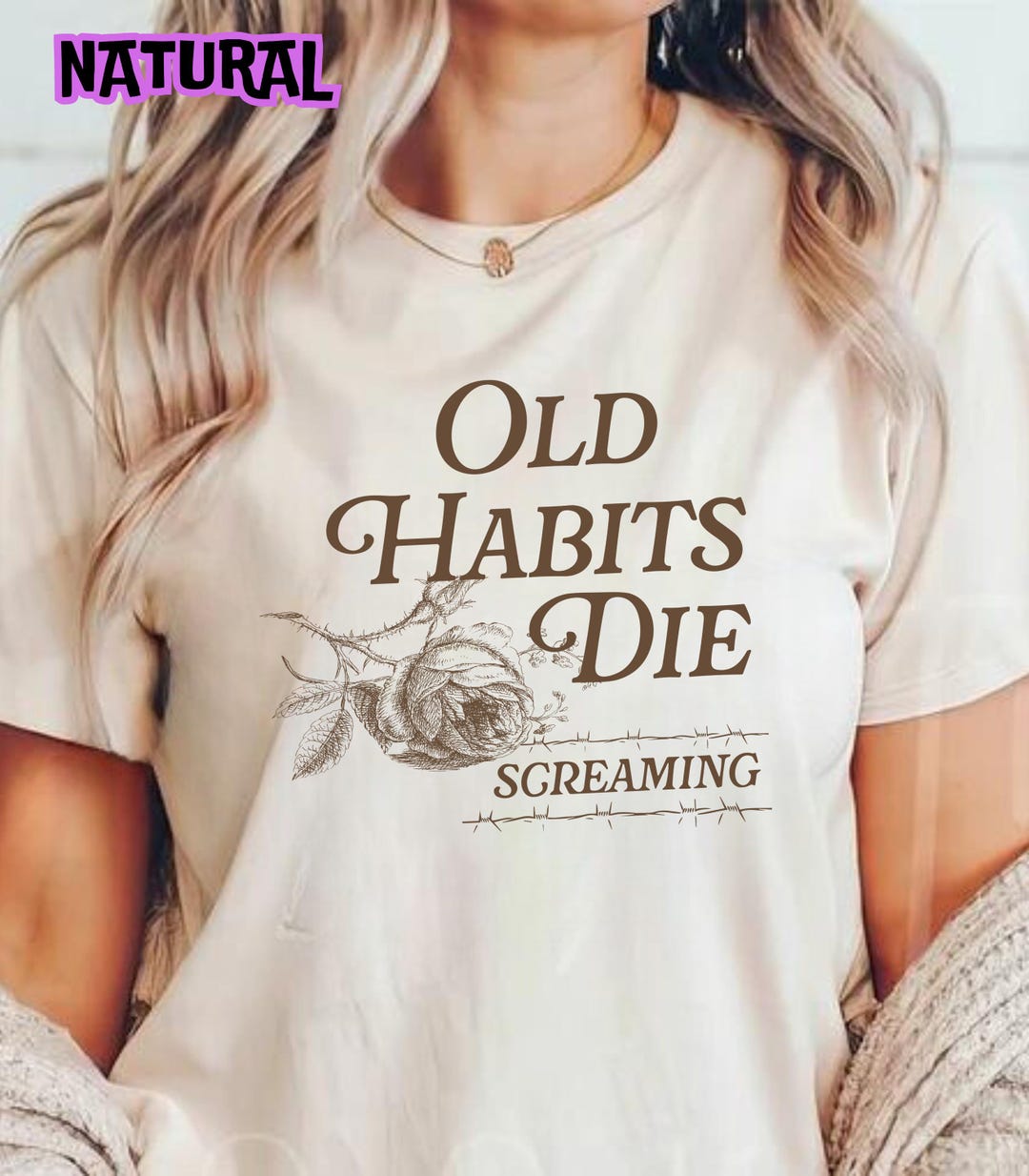 Comfort Colors® Old Habits Die Screaming the Black Dog Lyrics Shirt for ...