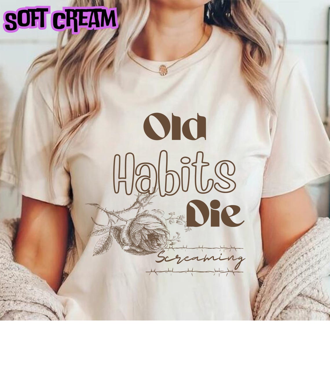 Comfort Colors® Old Habits Die Screaming the Black Dog Lyrics Shirt for ...