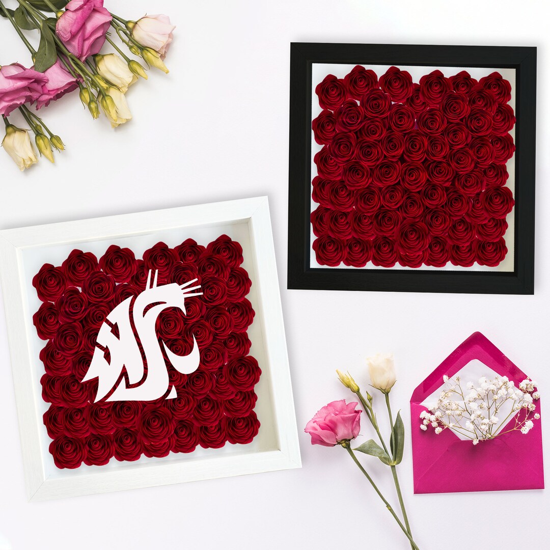 Custom High School Logo Graduation Rose Shadow Box, College Acceptance ...