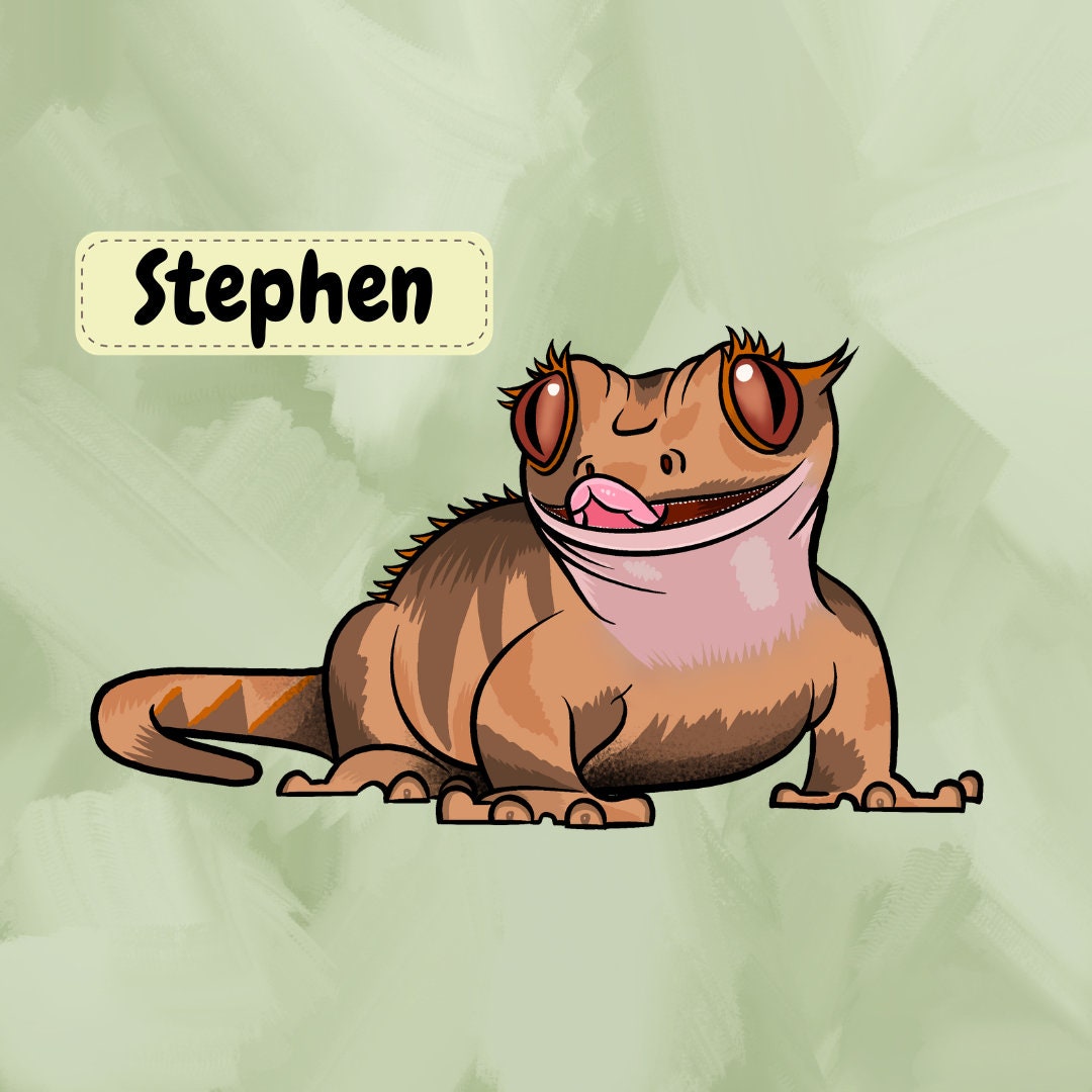 Fun Kids Reptile Sticker Crested Gecko 3 Inch Die Cut - Etsy