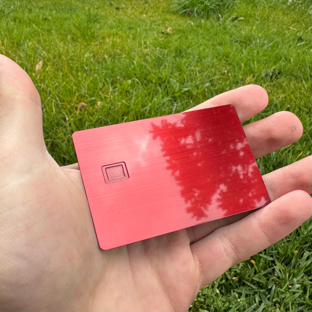 Heavy ATM Card W/magnetic Strip EMV Chip Red Brush Metal Credit Card - Etsy