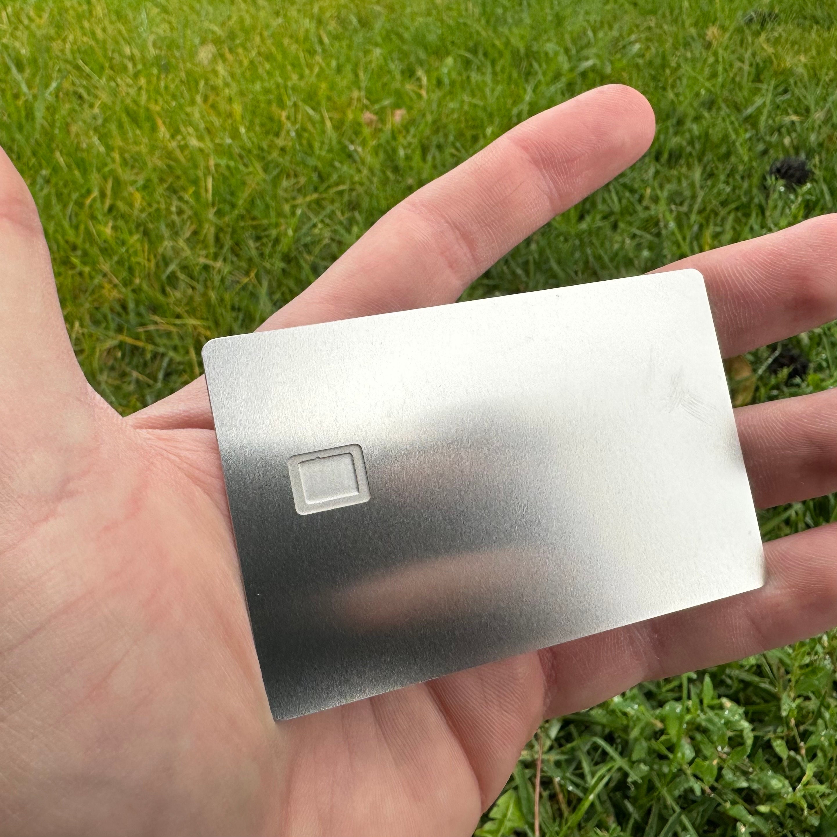 Heavy ATM Card W/magnetic Strip EMV Chip Silver Matte Metal Credit Card ...