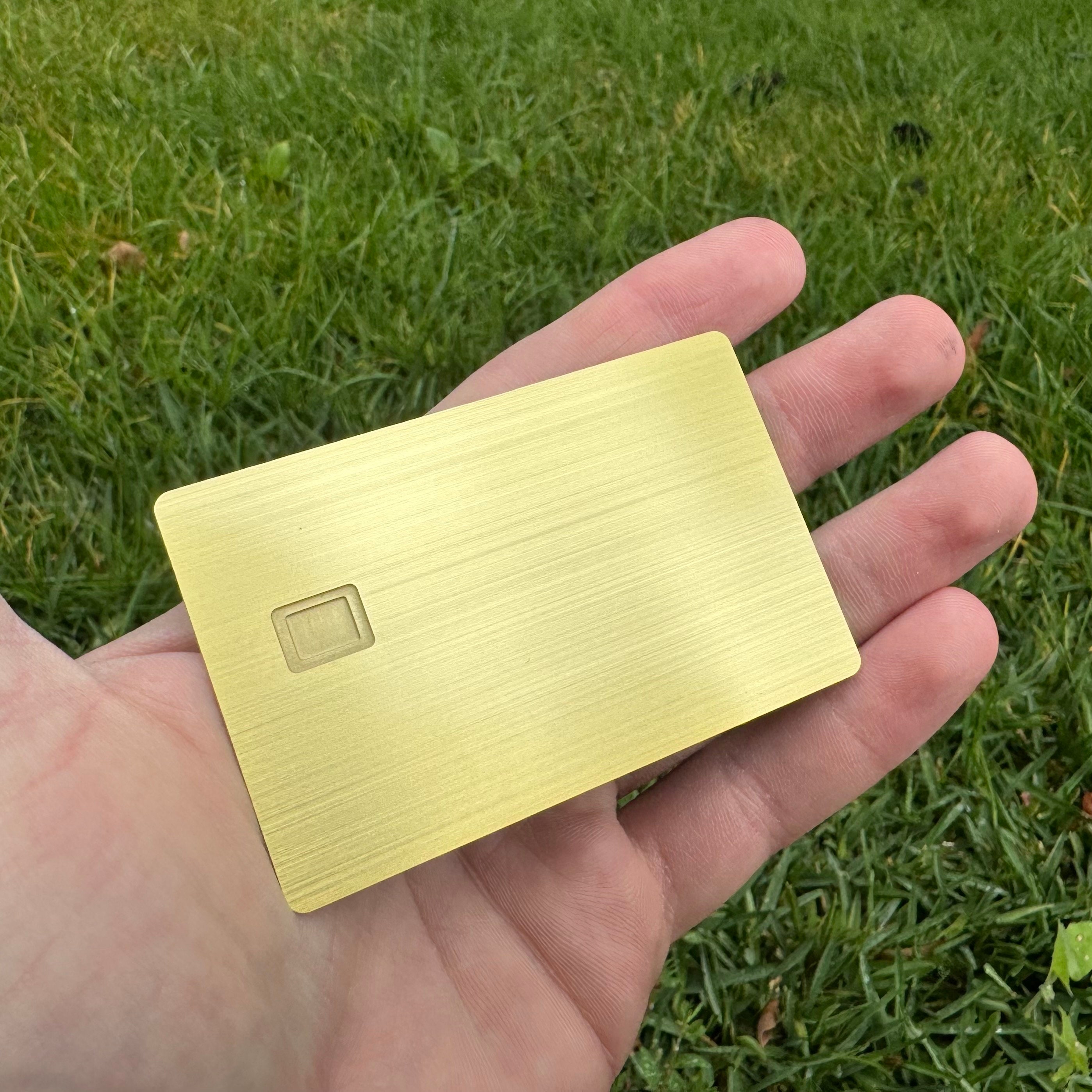Heavy ATM Card W/magnetic Strip EMV Chip Gold Brush Metal Credit Card ...