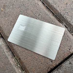 Heavy ATM Card W/magnetic Strip EMV Chip Silver Brush Metal Credit Card ...