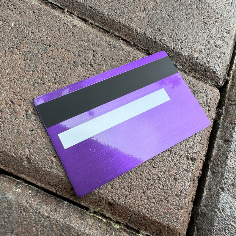 Heavy ATM Card W/magnetic Strip EMV Chip Purple Brush Metal Credit Card ...