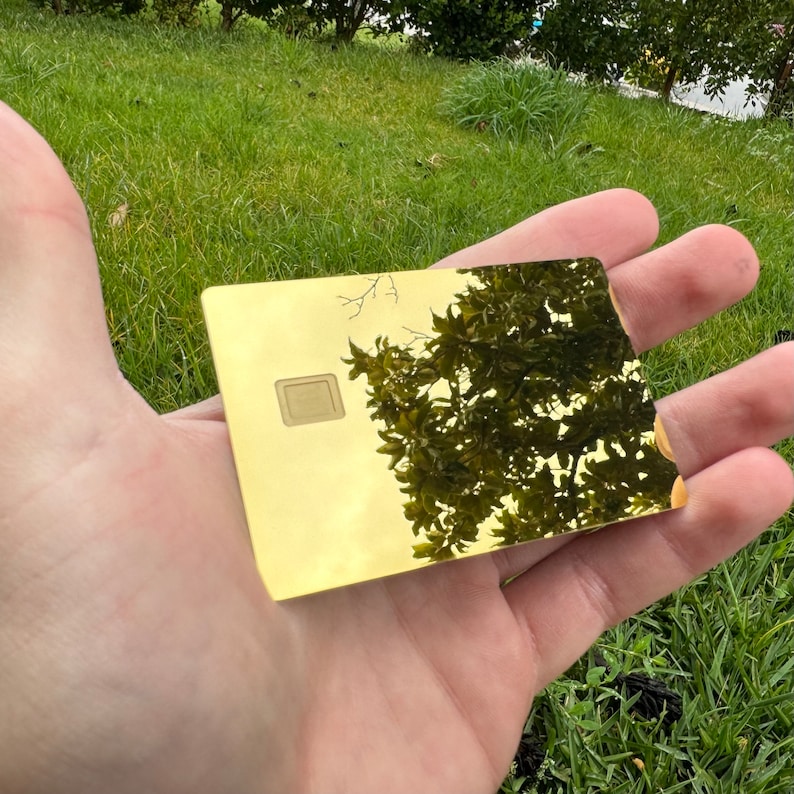 Heavy ATM Card W/magnetic Strip EMV Chip Gold Shiny Metal Credit Card ...