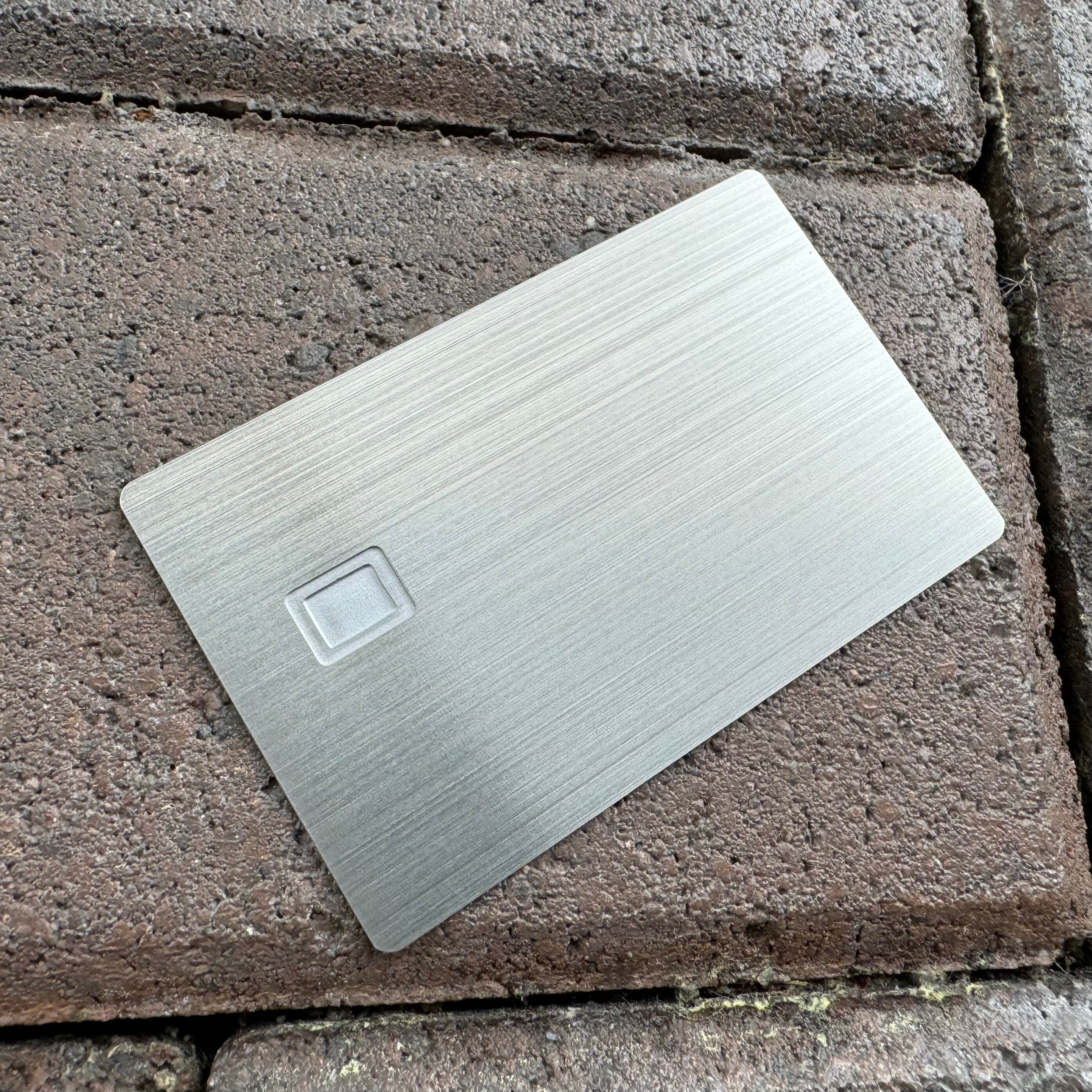 Heavy ATM Card W/magnetic Strip EMV Chip Silver Brush Metal Credit Card ...