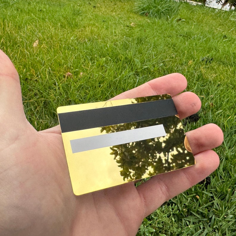 Heavy ATM Card W/magnetic Strip EMV Chip Gold Shiny Metal Credit Card ...