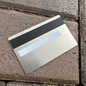Heavy ATM Card W/magnetic Strip EMV Chip Silver Brush Metal Credit Card ...